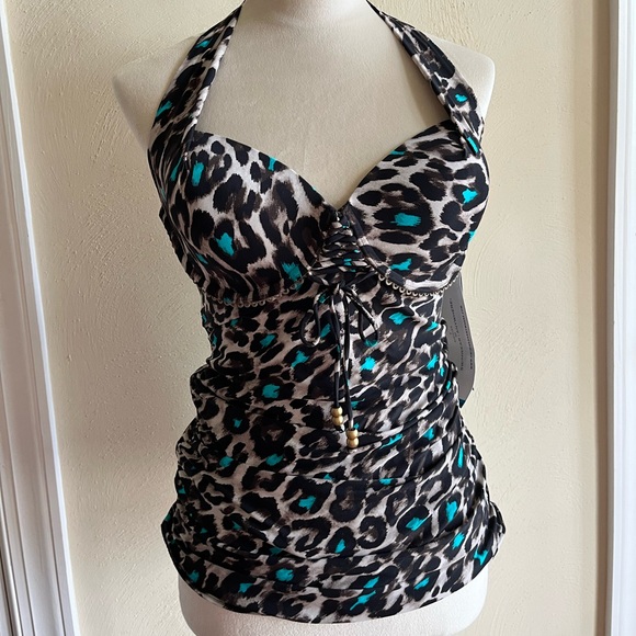 Coco Reef | Swim | Coco Reef Brasized Tankini Top Nwt Cheetah Print ...
